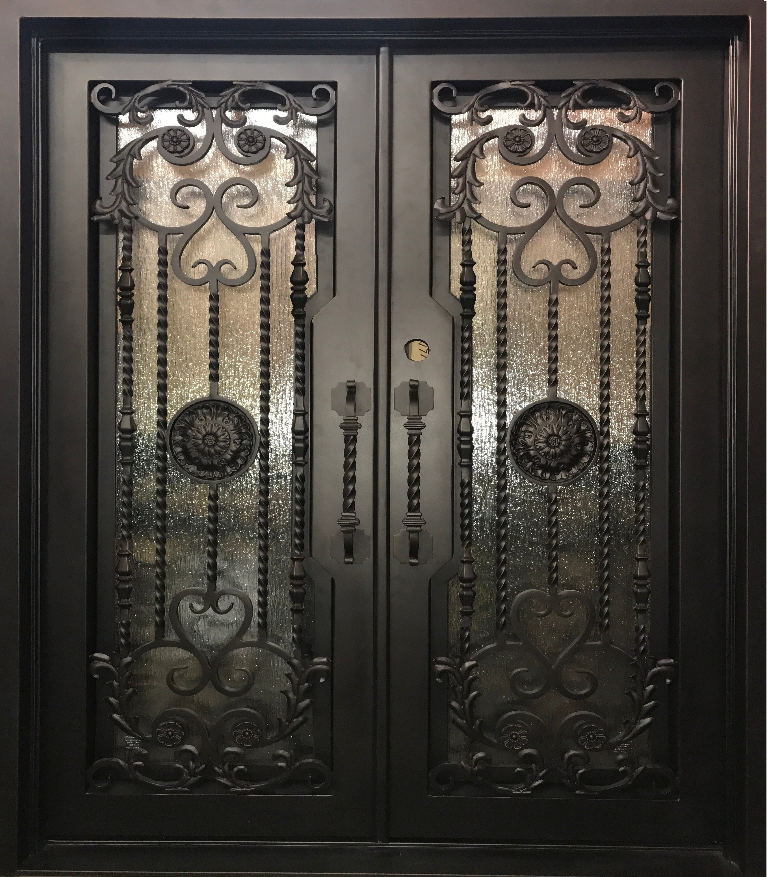 Double Front Entry Wrought Iron Doors | Wrought Iron Doors – Luxe Iron ...