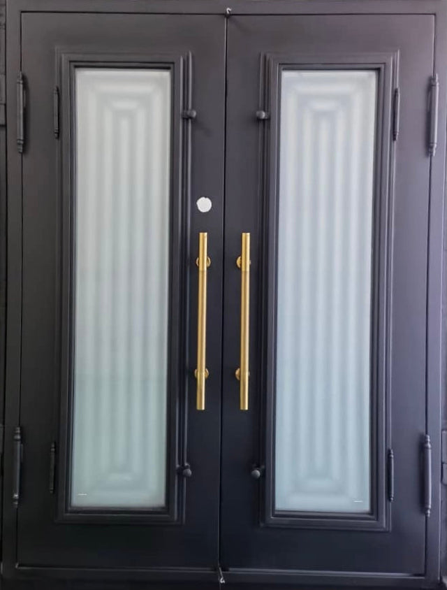 IVY -modern flat top, prehung, removable bug screen, front entry doubl